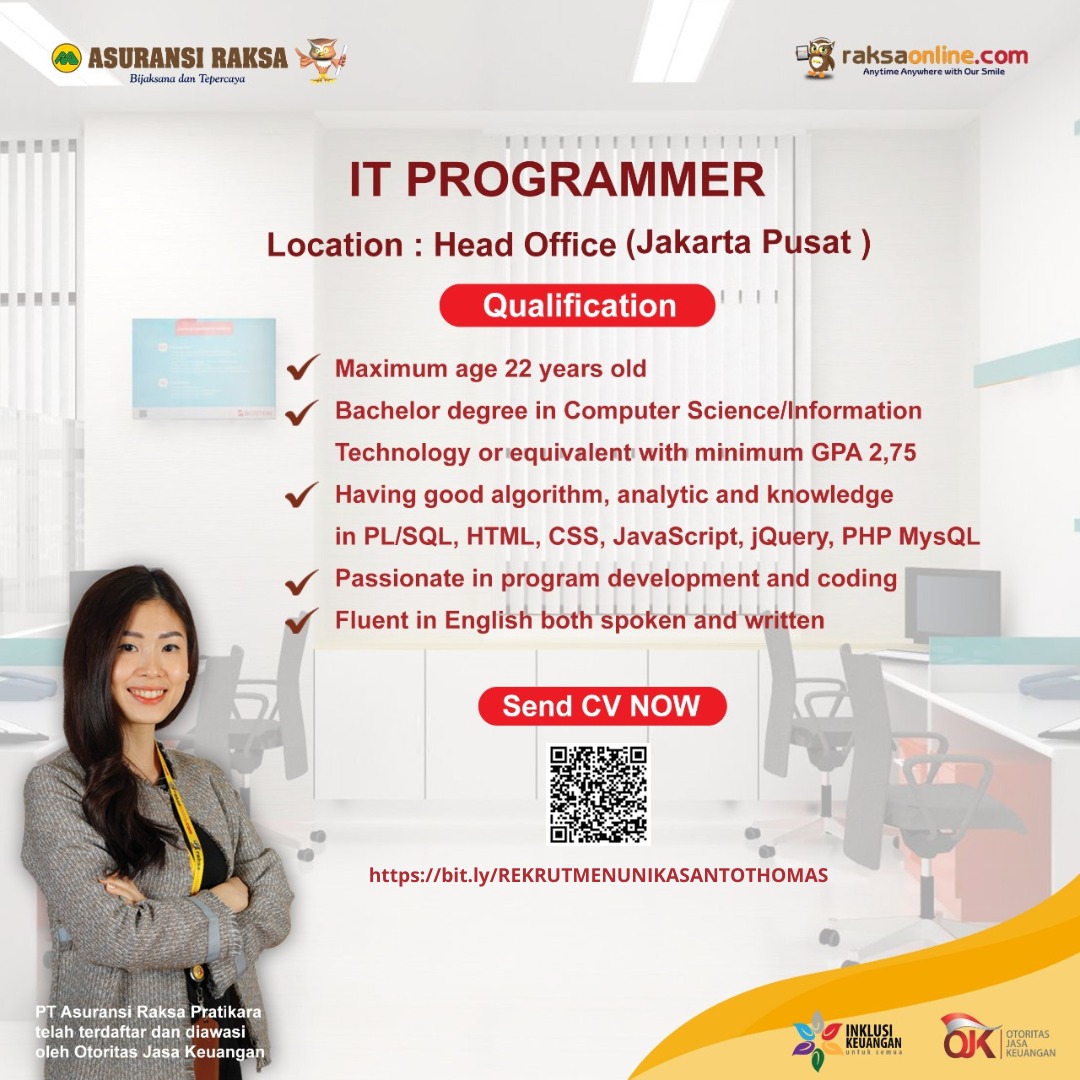 LOWONGAN KERJA IT PROGRAMMER - Universitas Katolik Santo Thomas