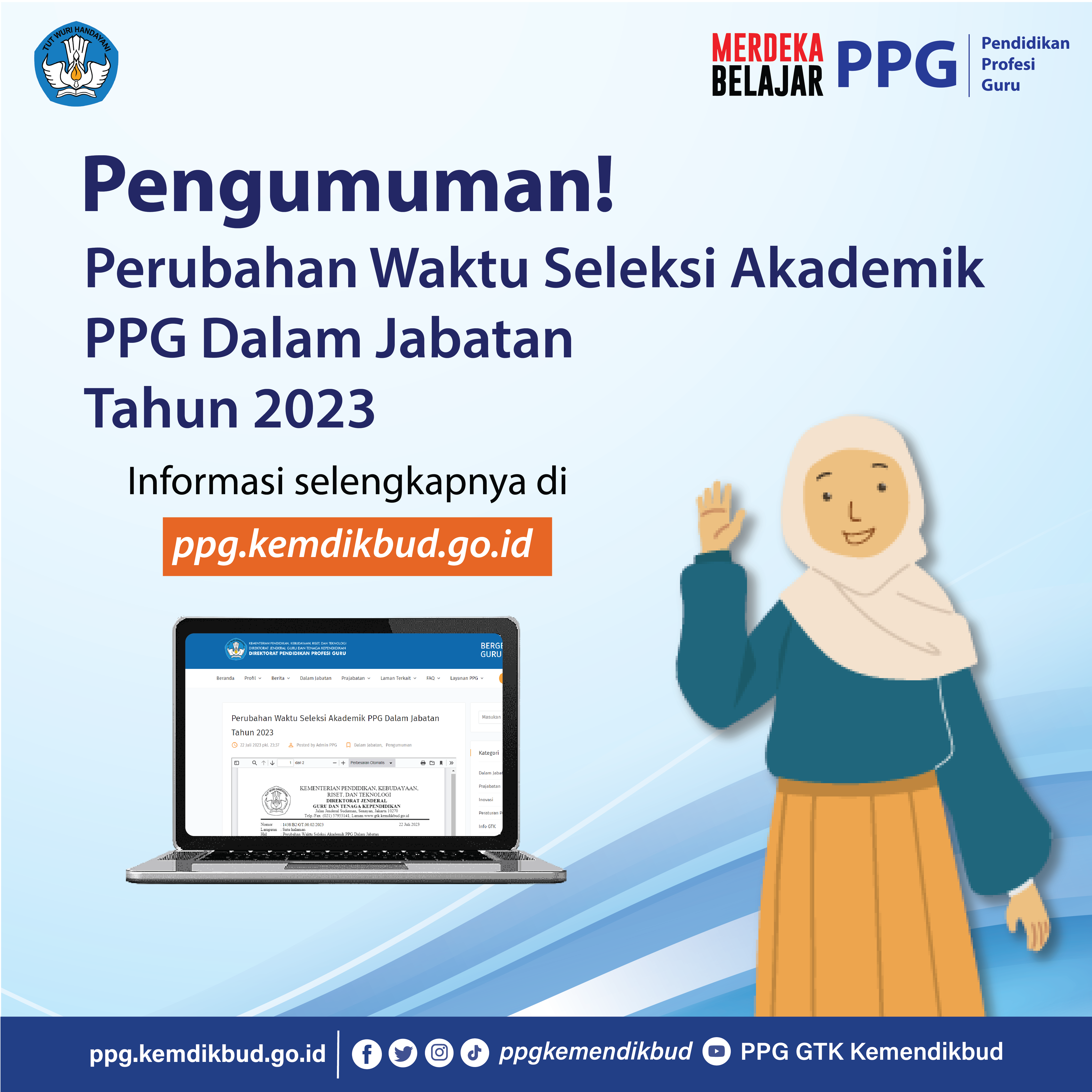Perubahan Waktu Seleksi Akademik PPG Dalam Jabatan Tahun 2023 - Universitas Katolik Santo Thomas