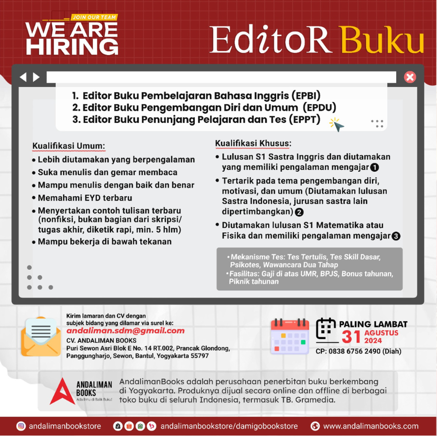 Lowongan Pekerjaan Editor Buku - Universitas Katolik Santo Thomas
